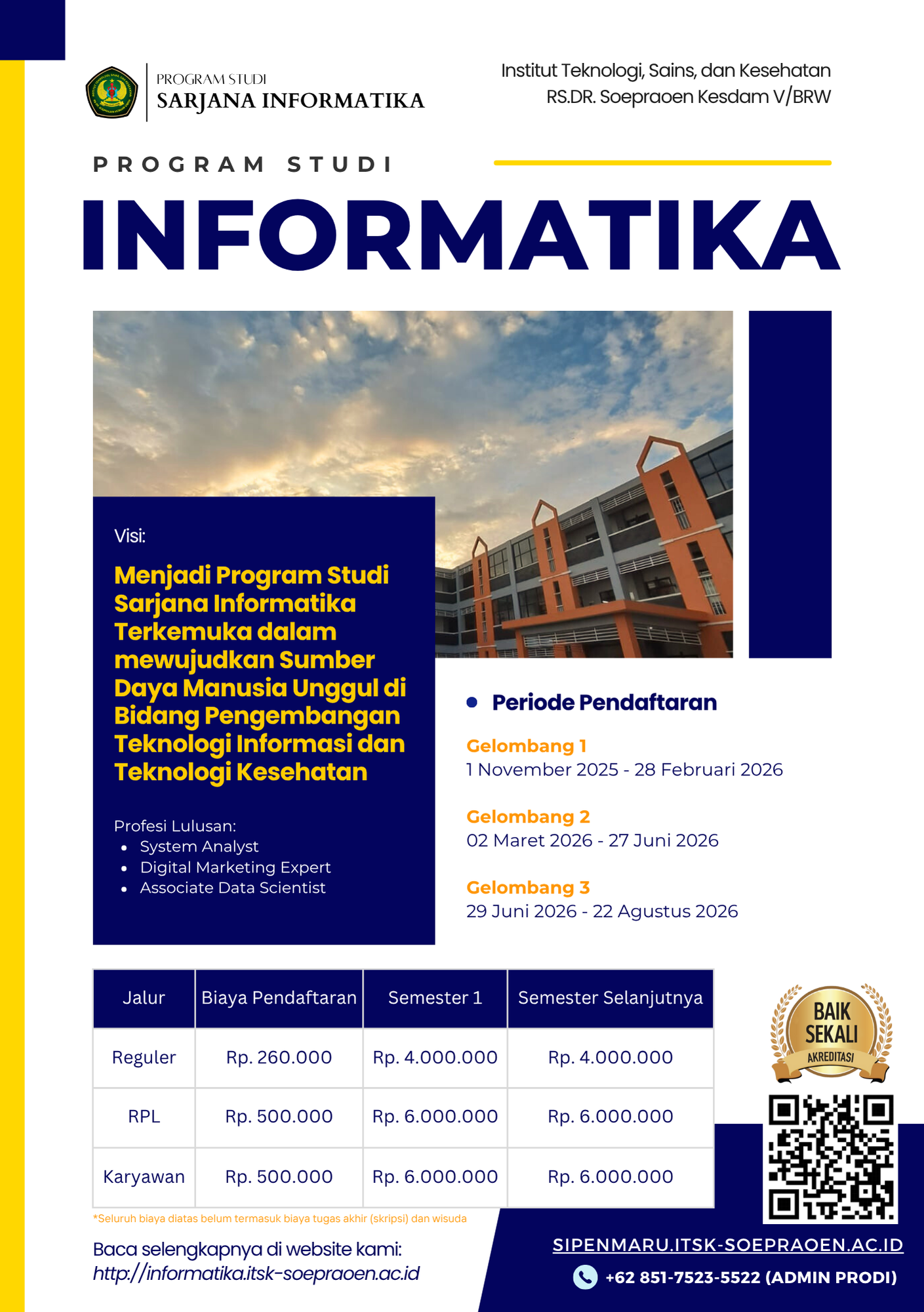 PMB Informatika ITSK Soepraoen: Jalur RPL, Beasiswa, & Sertifikasi BNSP ...