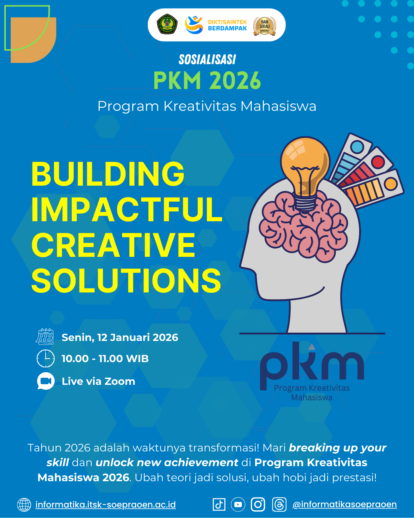 Informatika ITSK Soepraoen Gelar Sosialisasi PKM 2026 via Zoom - Prodi ...